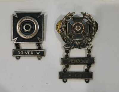 US Army Driver Wheeled Plus Expert Marksmanship Rifle Grenade Badge ...