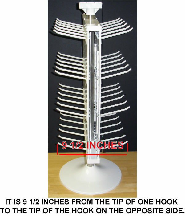 2 Sided White Counter Top Peg Board Spinner Rack Display Hooks Included ...