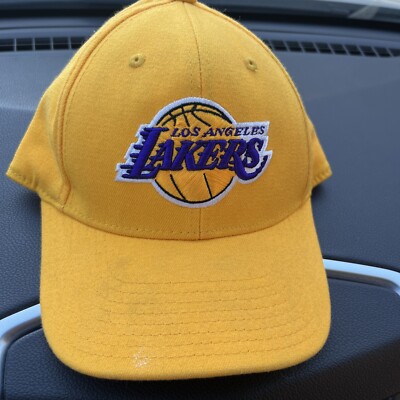 LOS ANGELES LAKERS NBA BASKETBALL TEAM HAT CAP SNAPBACK YELLOW BY ...