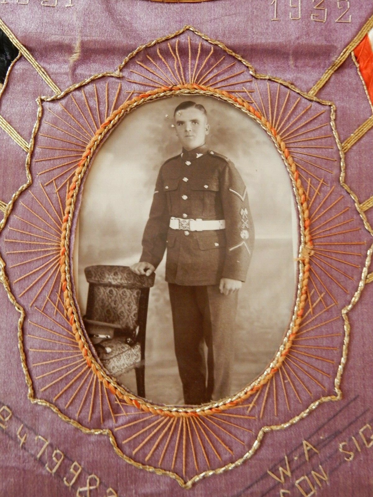 上海 SHANGHAI DEFENCE FORCE SILK EMBROIDERED PANEL 1932 一·二八事变 ERA ...