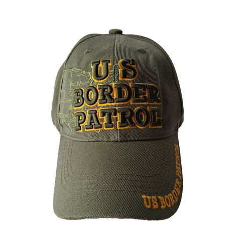 U.S. Border Patrol Army Green Embroidered Hat Strapback Adjustable ...