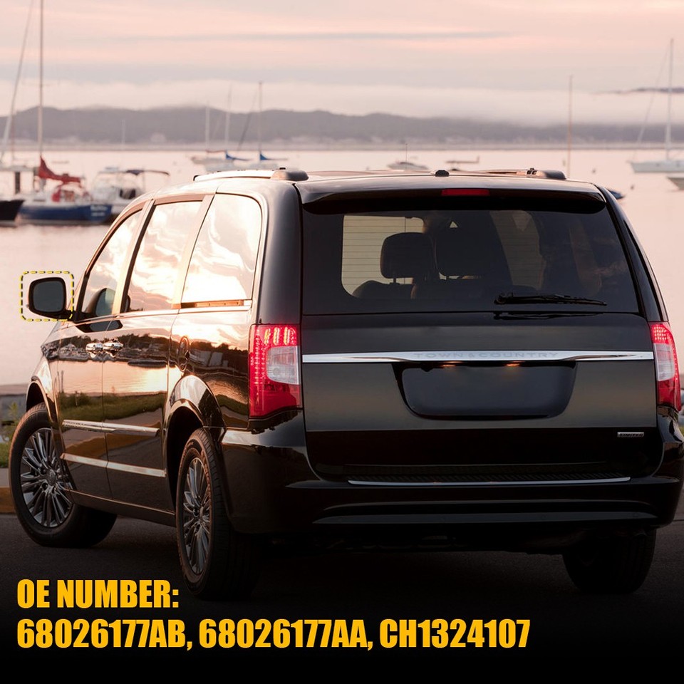 LH RH Heated Mirror Glass Fit 08-16 Dodge Grand Caravan Chrysler Town ...