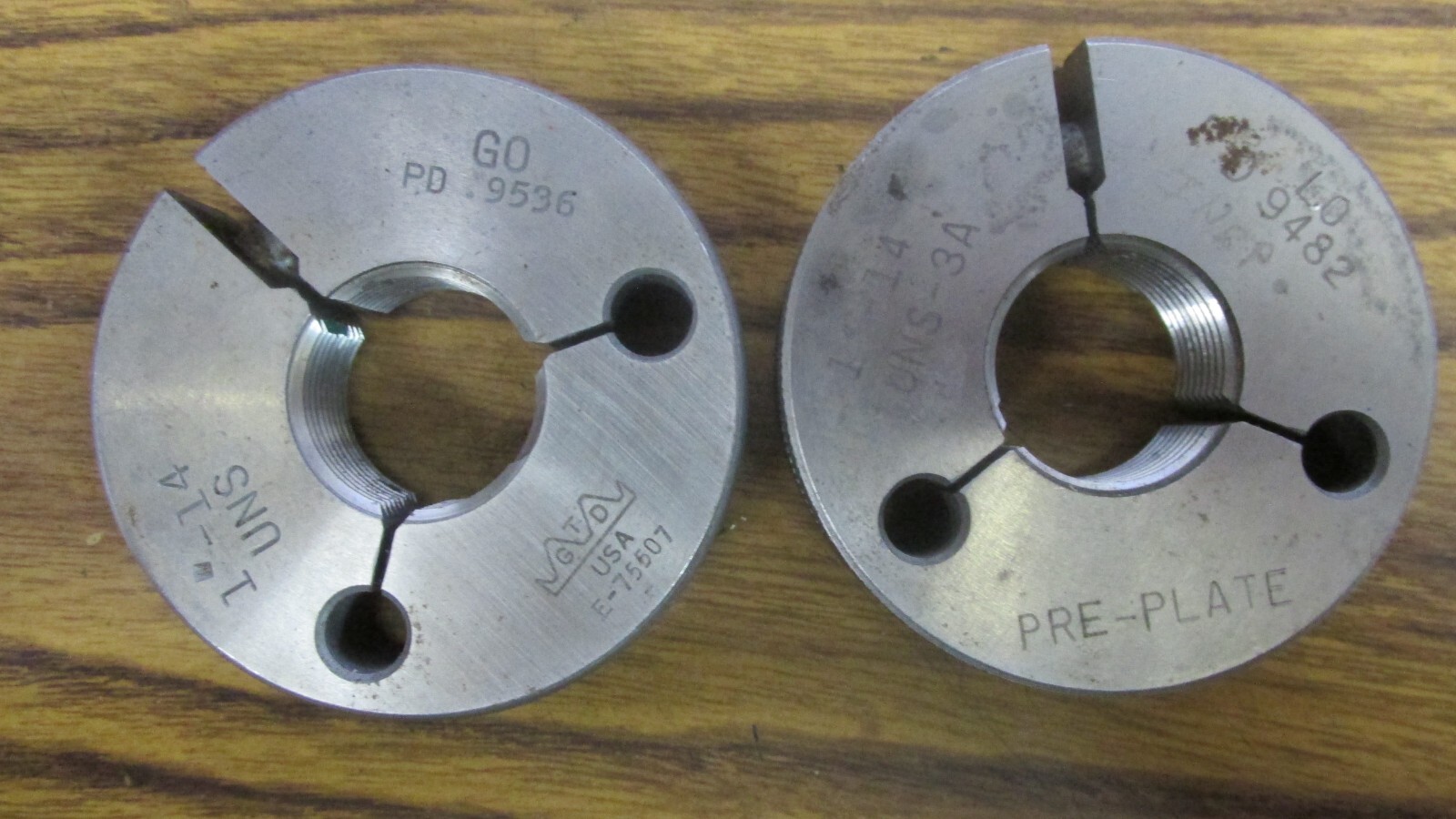 Go and No Go Thread Ring Gage Set 1"-14 UNS-3A | eBay