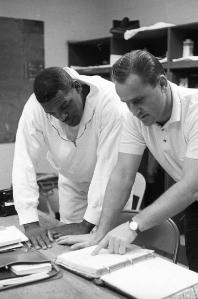 Baltimore Colts Tony Lorick With Coach Don Shula 1964 Old Football ...