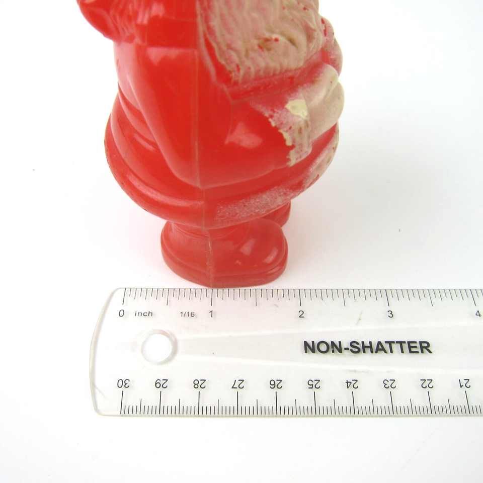Vintage Hard Plastic Santa Claus Rattle Red White Beard Gloves ...