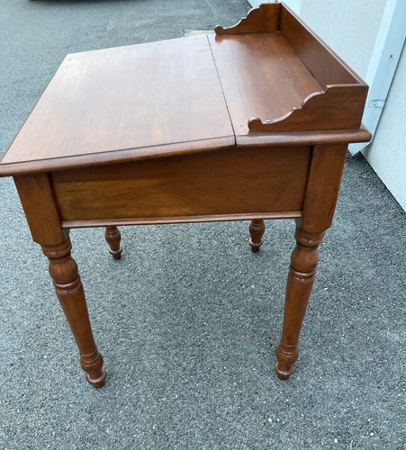 Vintage Solid Wood Slant Top Writing Desk Colonial Cottage Boho ...