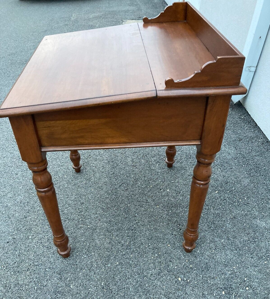 Vintage Solid Wood Slant Top Writing Desk Colonial Cottage Boho ...