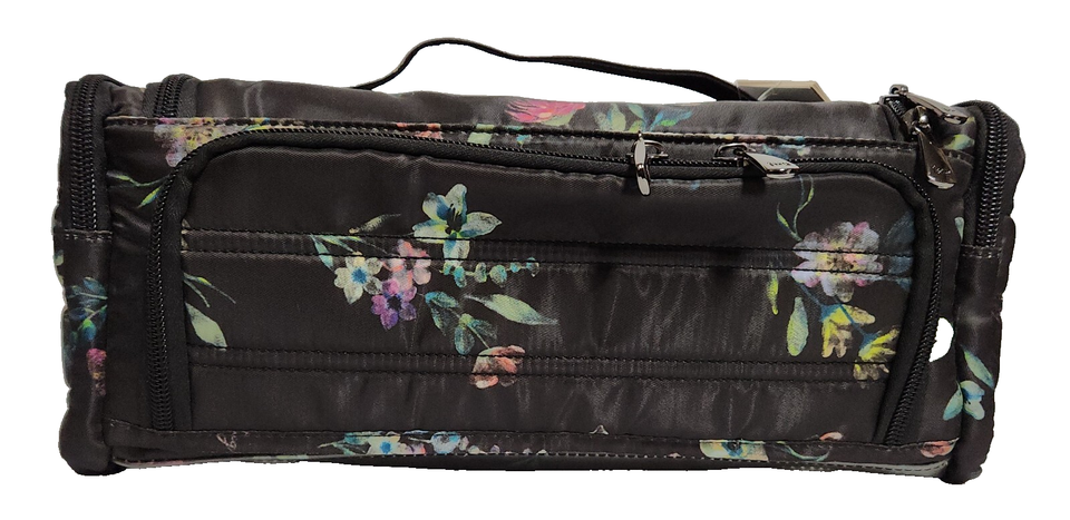 New with Tags Large Lug Trolley Black Floral Cosmetic Case Carry On 12. ...