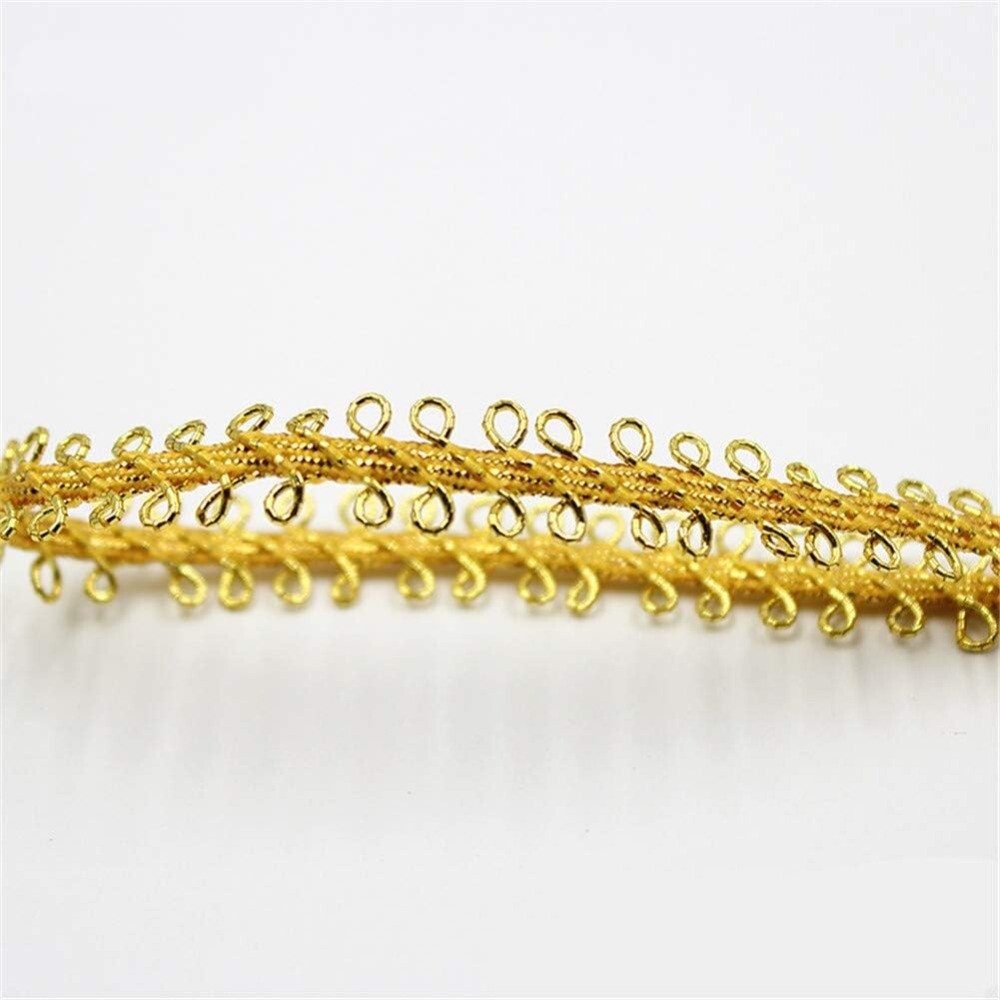 Polyester Gold Trim Gold Lace ribbon Decorative Trim Lace Fabric DIY | eBay