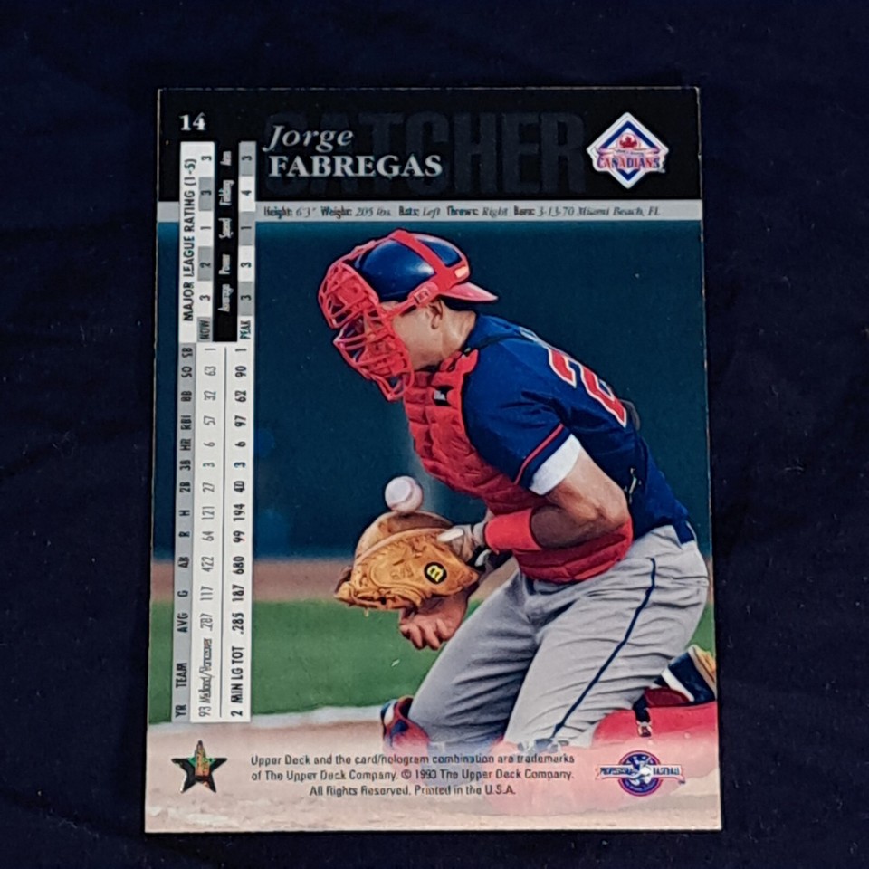 Jorge Fabregas Signed 1994 Upper Deck Minors Card #14 Anaheim Angels ...