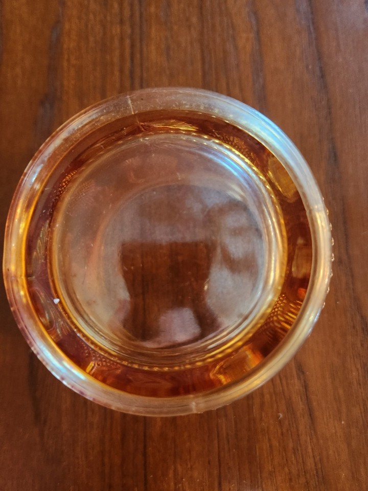 Vintage Carnival Glass marigold Inverted Strawberry Powder Jar by ...