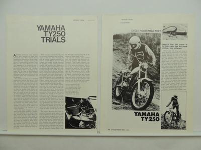 2 REPRINTS MOTORCYCLIST Magazine Yamaha TY250 Trials Brochure L6812 | eBay