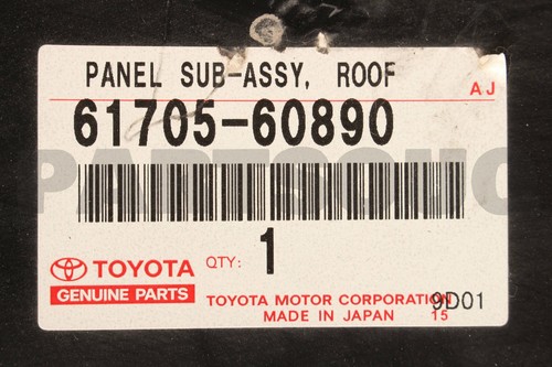 6170560890 Genuine Toyota PANEL SUB-ASSY, ROOF SIDE, INNER RH 61705 ...