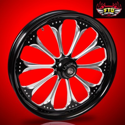 2014-2019 Harley Davidson Black Contrast 21" inch Front Wheel "Wizard ...