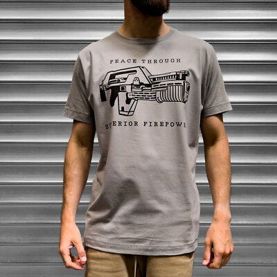 Aliens Movie Peace Through Superior Firepower M41A Pulse Rifle T Shirt ...