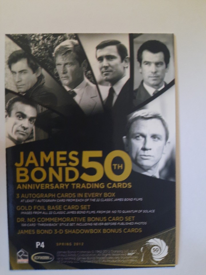 007 James Bond 50th Anniversary Trading Cards, P4, 2012 Philly Non Sport Show. | eBay