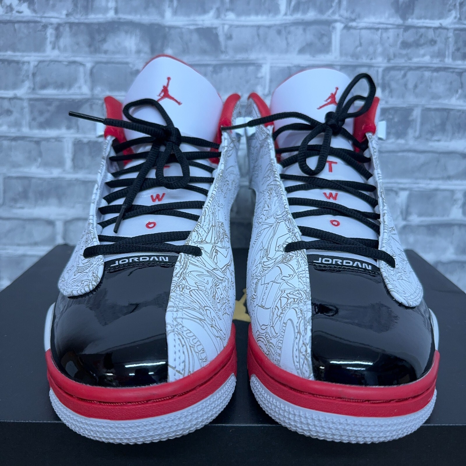 Nike Air Jordan Dub Zero Shoe White True Red Black 311046-160 Mens Size ...