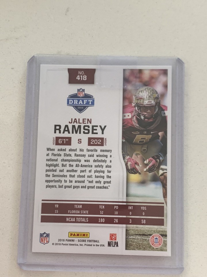 Jalen Ramsey Score Rookie Card | eBay