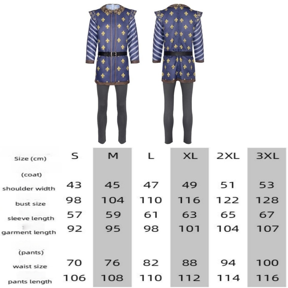 Shrek Costume Prince Charming Cosplay Knight Outfit Fancy Dress ...