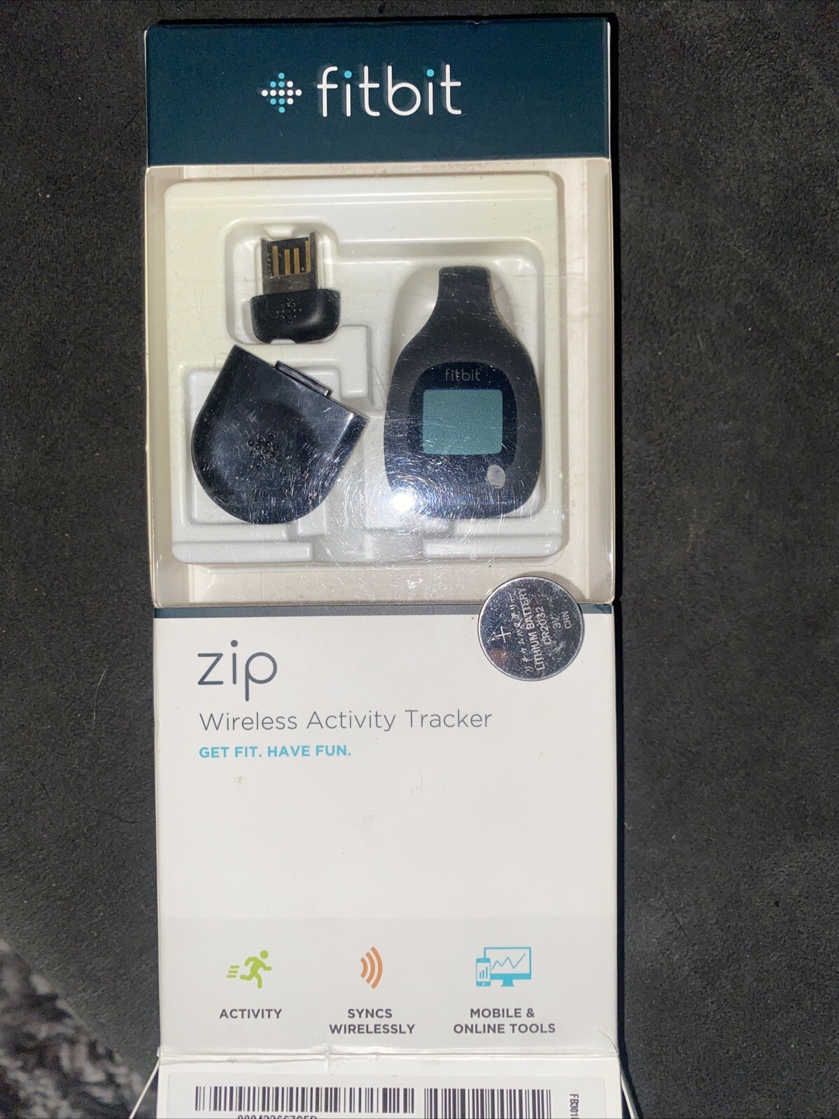 Fitbit Zip Activity Tracker Pedometer NEW In Box (open) Black +battery ...