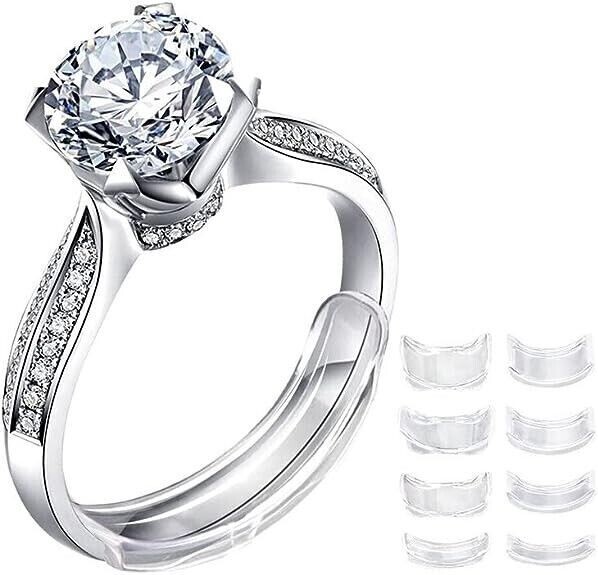 8Pcs Set Invisible Design Ring Size Clip Guard Resizer Reducer Adjuster ...