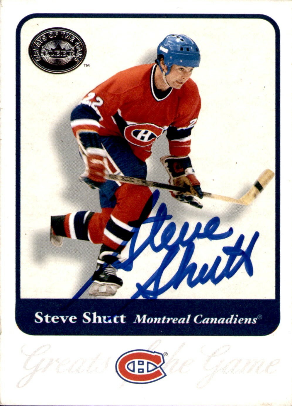 Steve Shutt Signed 2001 Fleer Greats #12 Autographed Canadiens 59510 | eBay