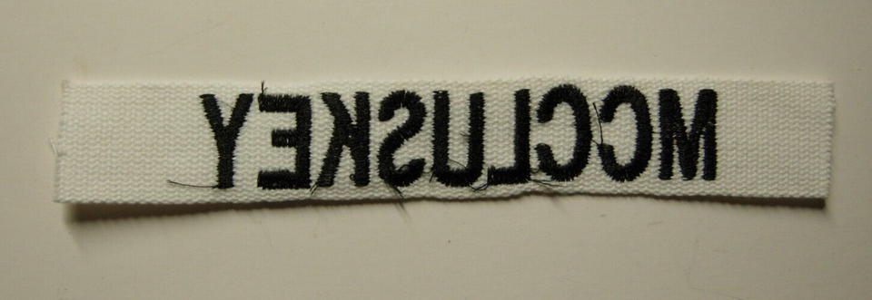 Late 50s / Vietnam US Army Minty White Name Tape - Black Embroidery ...