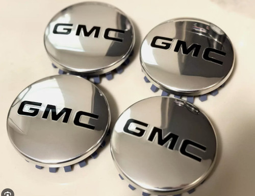 4 CHROME GLOSSY Black Wheel Rim Center Hub Caps for GMC Sierra Yukon ...