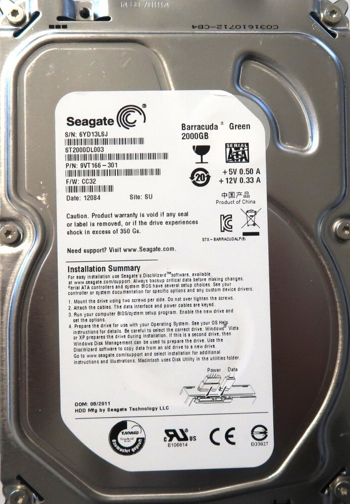 Seagate ST2000DL003 9VT166-301 CC32 3.5" 2.0TB Sata hard drive | eBay