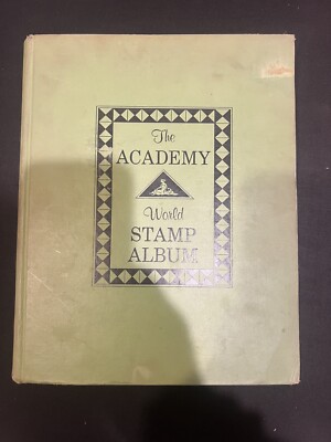 ACADEMY WORLDWIDE STAMP ALBUM 4375 STAMPS USED MINT TO 1960 VERY CLEAN ...