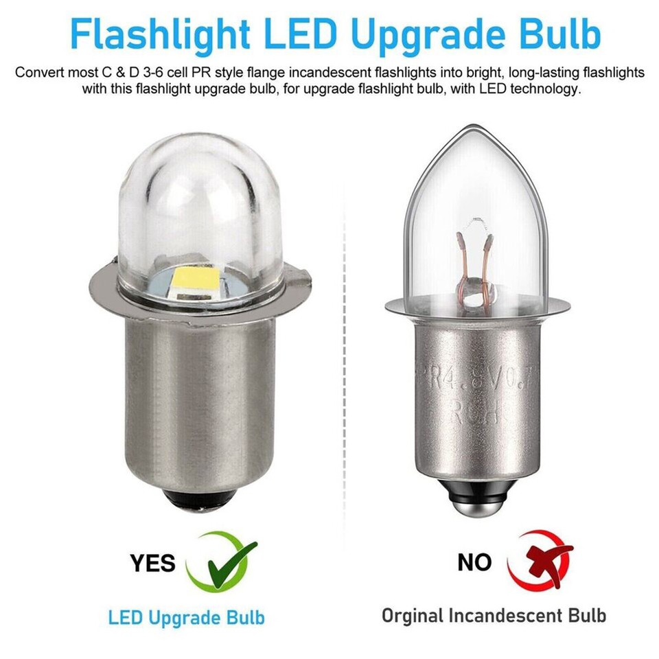 2X 18V Volt LED Flashlight Replacement Bulbs For Black-Decker FSL18FL ...