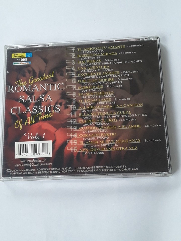 Romantic Salsa Classics, Vol. 1 by Various Artists (CD, Mar-2000 ...