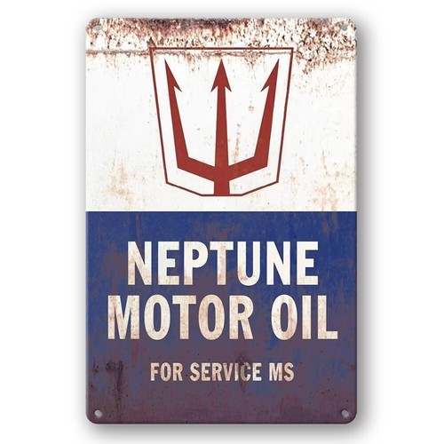 3X Tin Sign NEPTUNE MOTOR OIL FOR SERVICES MS Rustic Decorative Vintage ...
