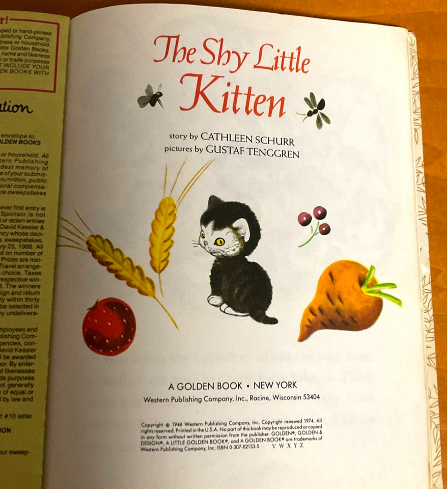 The Shy Little Kitten A Little Golden Book "V" Edition Commemorative Ed ...