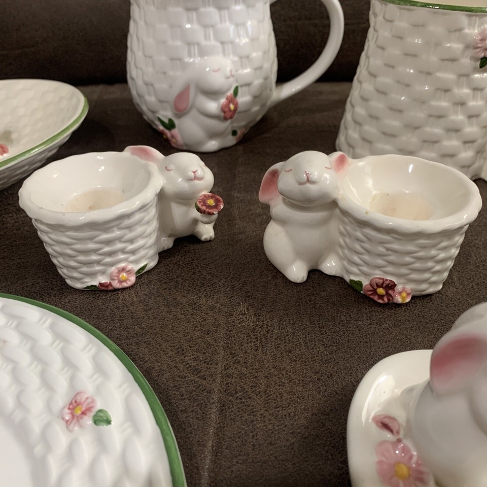 Vintage 7 Avon Bunny Collection 80’s Easter Rabbit Creamer Ceramic ...