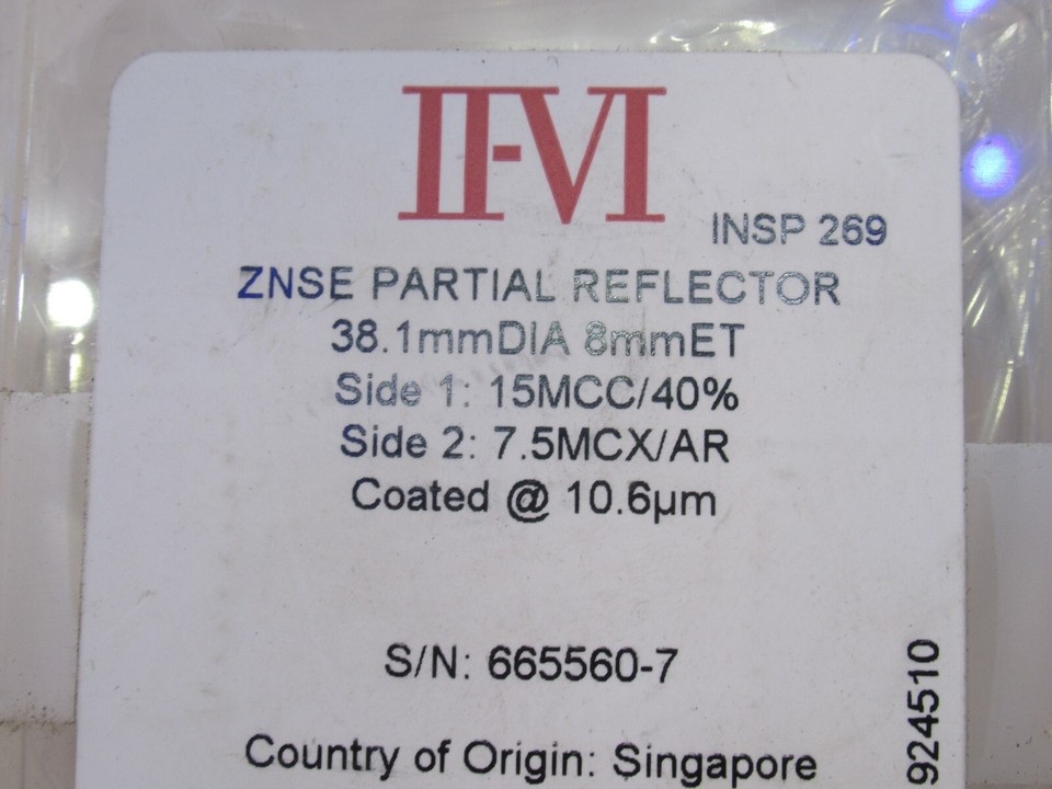 (NEW) IFVI 38.1mm Dia , 8mm Et Znse Partial Reflector Lens | eBay