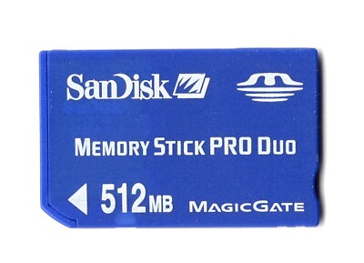 SanDisk 512MB MEGABYTE Memory Stick Pro Duo Memory Card For Sony Camera ...