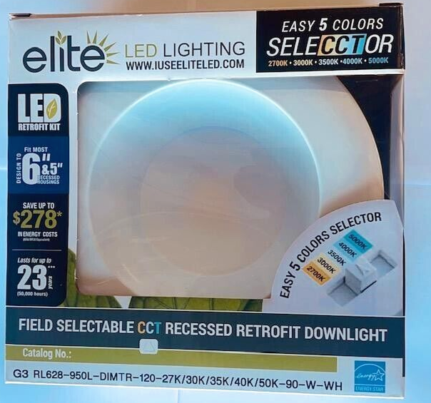 Elite RL628-950L-DIMTR-120-27K/30K/35K/40K/50K-90-W-WH | eBay