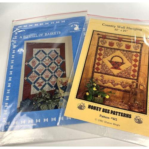2 Vintage Basket Quilt Patterns - A Bushel Of Baskets & Country Wall ...