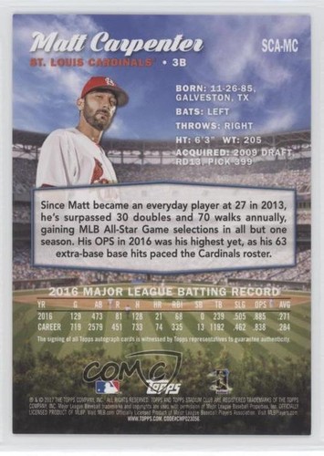 2017 Topps Stadium Club Auto Matt Carpenter #SCA-MC | eBay