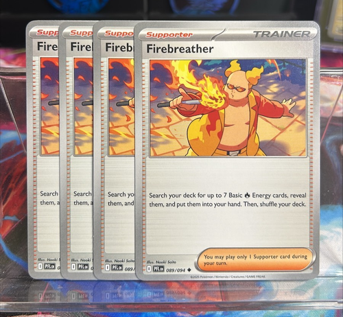 [4x Playset] Firebreather 089/094 ME02: Phantasmal Flames Pokémon TCG ...