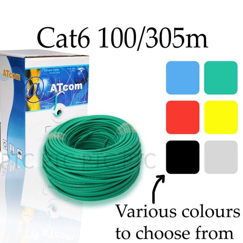 100m 305m Cat6 UTP Ethernet solid cable roll Lan network data lead ...