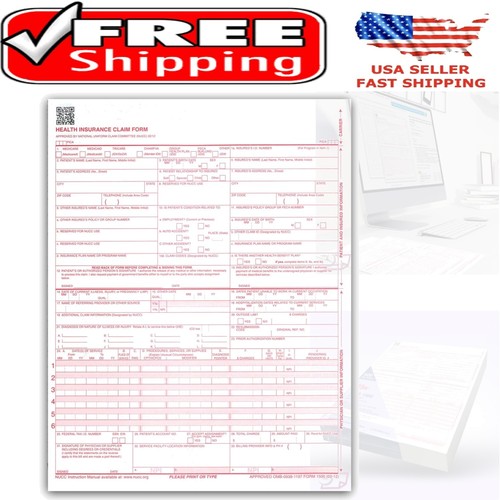 Insurance Claim Forms Paper Pack 500 Sheets 8.5"x11" Laser Compatible ...
