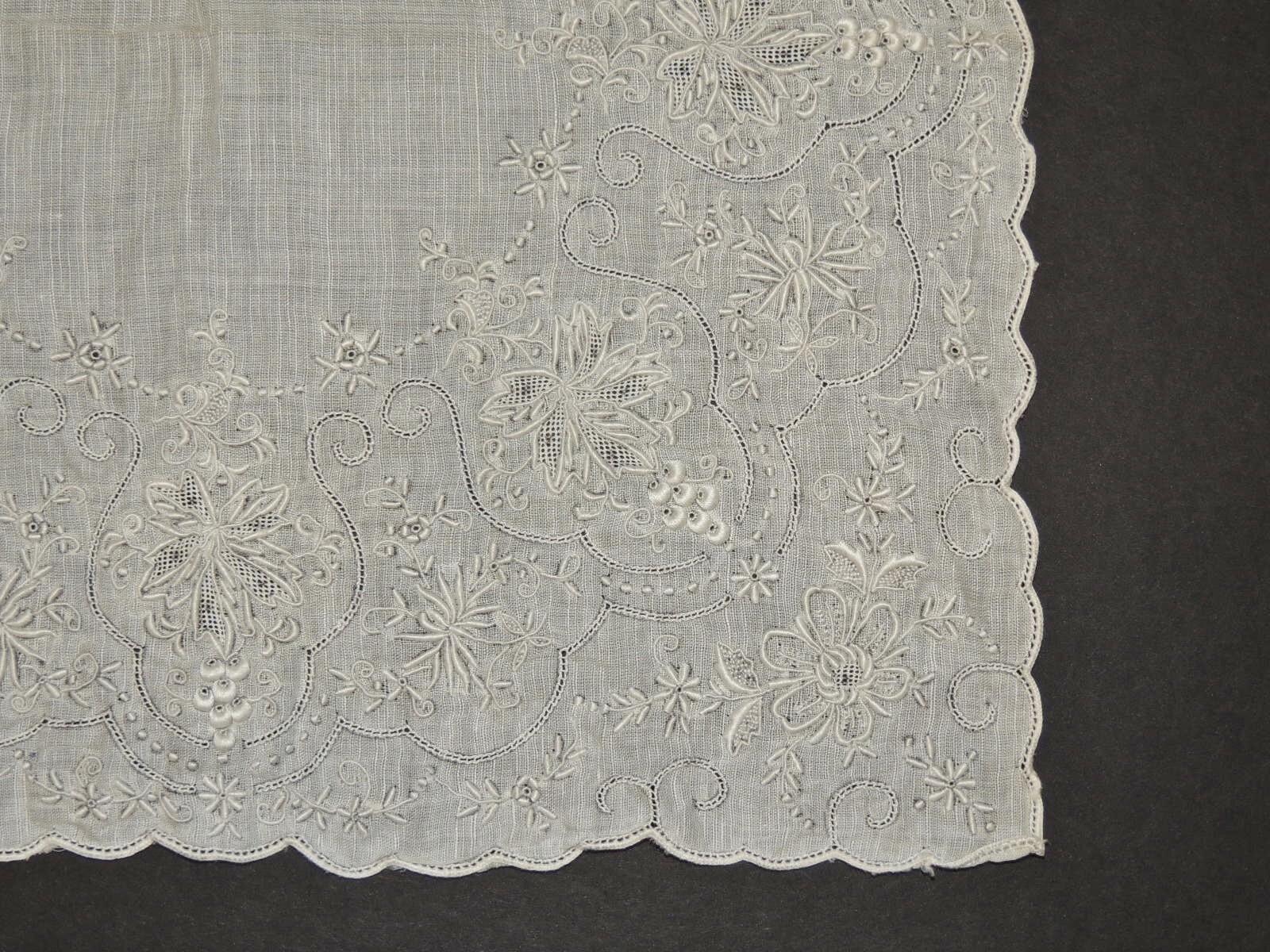 Vtg Elaborate Appenzell Swiss Embroidery Whitework We… - Gem