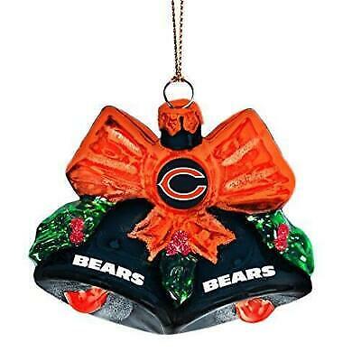 Chicago Bears NFL Blown Glass Holiday Bells Ornament 888860183657| eBay