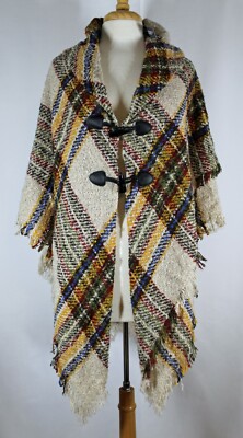 New Accessory Street Plaid Knit Jacket with Black Toggle Closure $48 Tags #J54 | eBay