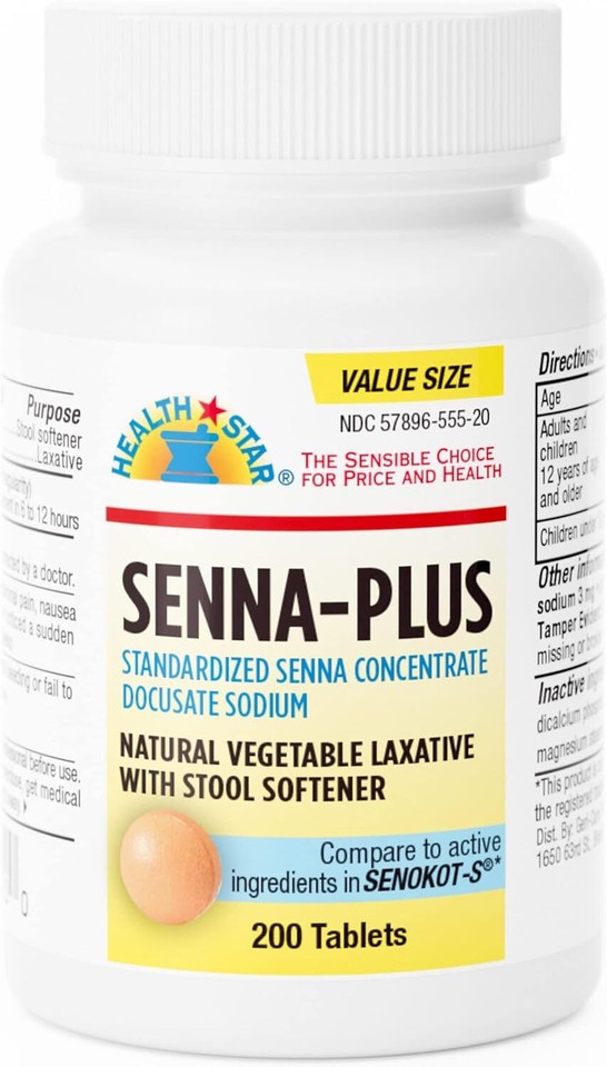 GeriCare Senna Plus Natural Laxative with Stool Softener, Docusate ...