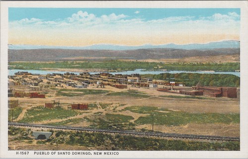 Pueblo Of Santo Domingo New Mexico NM Fred Harvey Kewa Adobe Postcard ...