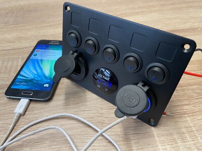 Campervan 12v Switch Control Panel, 12v USB, 12v Socket, Battery ...