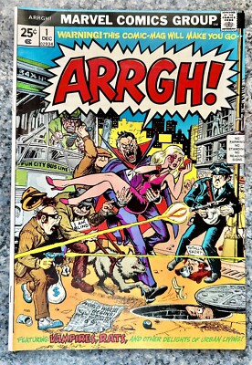 Arrgh #1 Marvel 1974. Dracula parody! Marvel Satire Humor/Horror! VF-NM ...